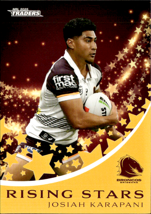 Josiah Karapani Broncos Rising Stars 2025 NRL Traders Trading Card RS – exclusivesignings