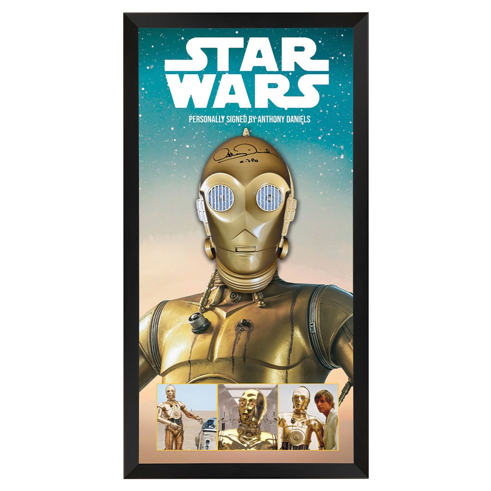 Anthony Daniels Signed C-3PO Star Wars 3D Head Framed – exclusivesignings