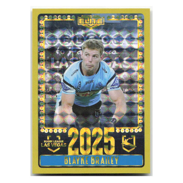 Blayke Brailey 2025 Las Vegas Sharks V19/30 2025 NRL Elite Trading Car ...