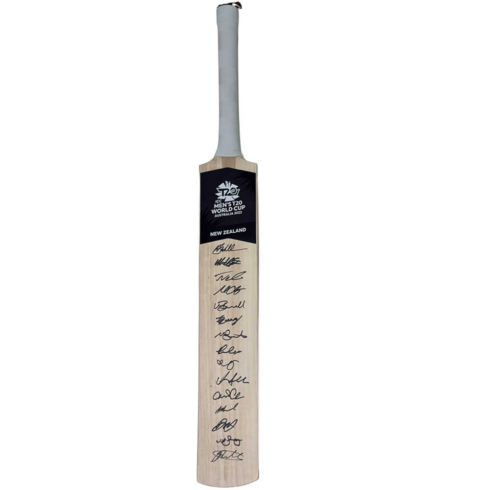 Cricket – 2022 ICC T20 Cricket World Cup New Zealand Team Signed Bat ...
