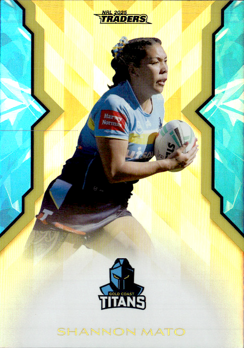 Shannon Mato Titans Womens Gold Parallel #172/197 2025 NRL Traders Tra ...