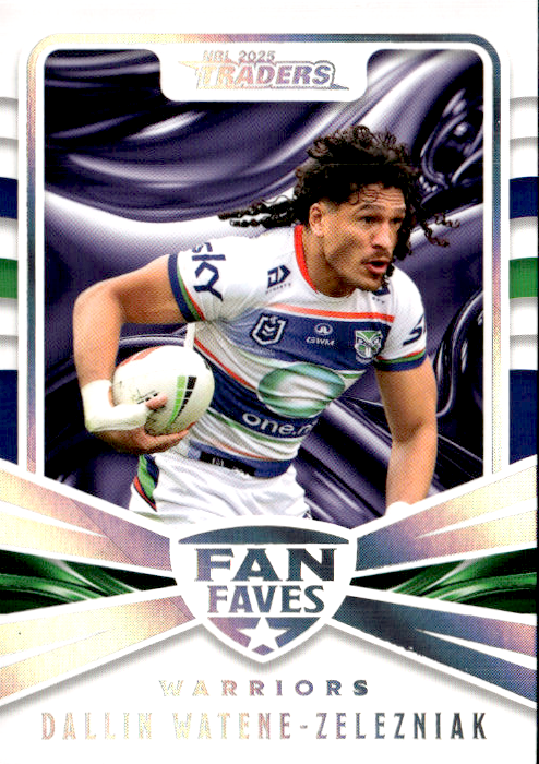 Dallin Watene-Zelezniak Warriors Fan Faves 2025 NRL Traders Trading Ca ...