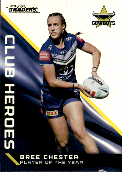 Bree Chester Cowboys Club Heroes 2025 NRL Traders Trading Card CH 26/4 ...