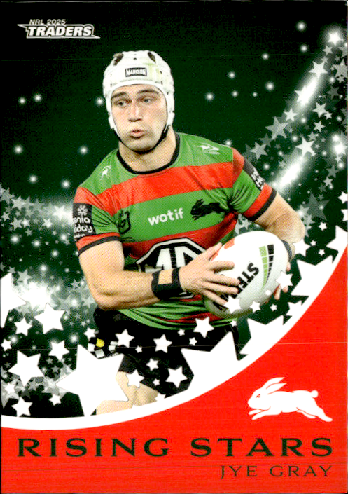 Jye Gray Rabbitohs Rising Stars 2025 NRL Traders Trading Card RS 37/51 ...