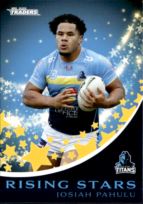 Josiah Pahulu Titans Rising Stars 2025 NRL Traders Trading Card RS 17 ...