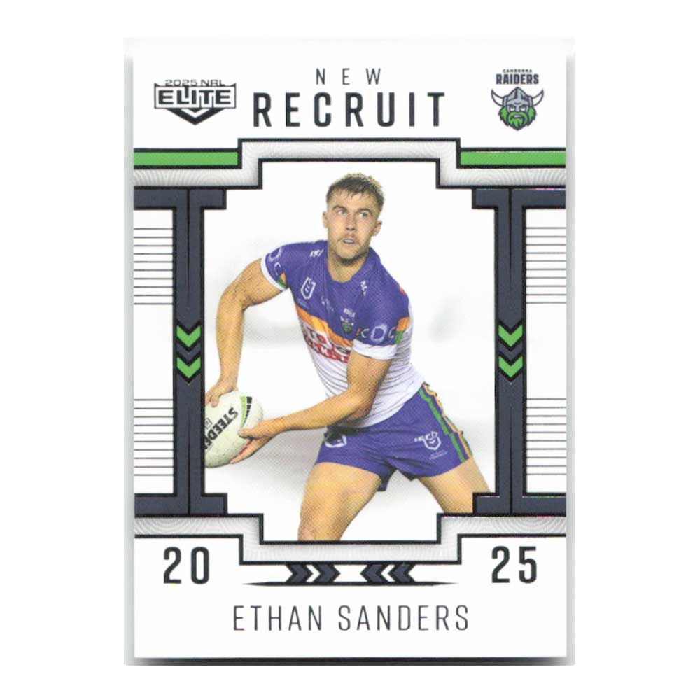 Ethan Sanders New Recruit Raiders NR04/38 2025 NRL Elite Trading Card ...