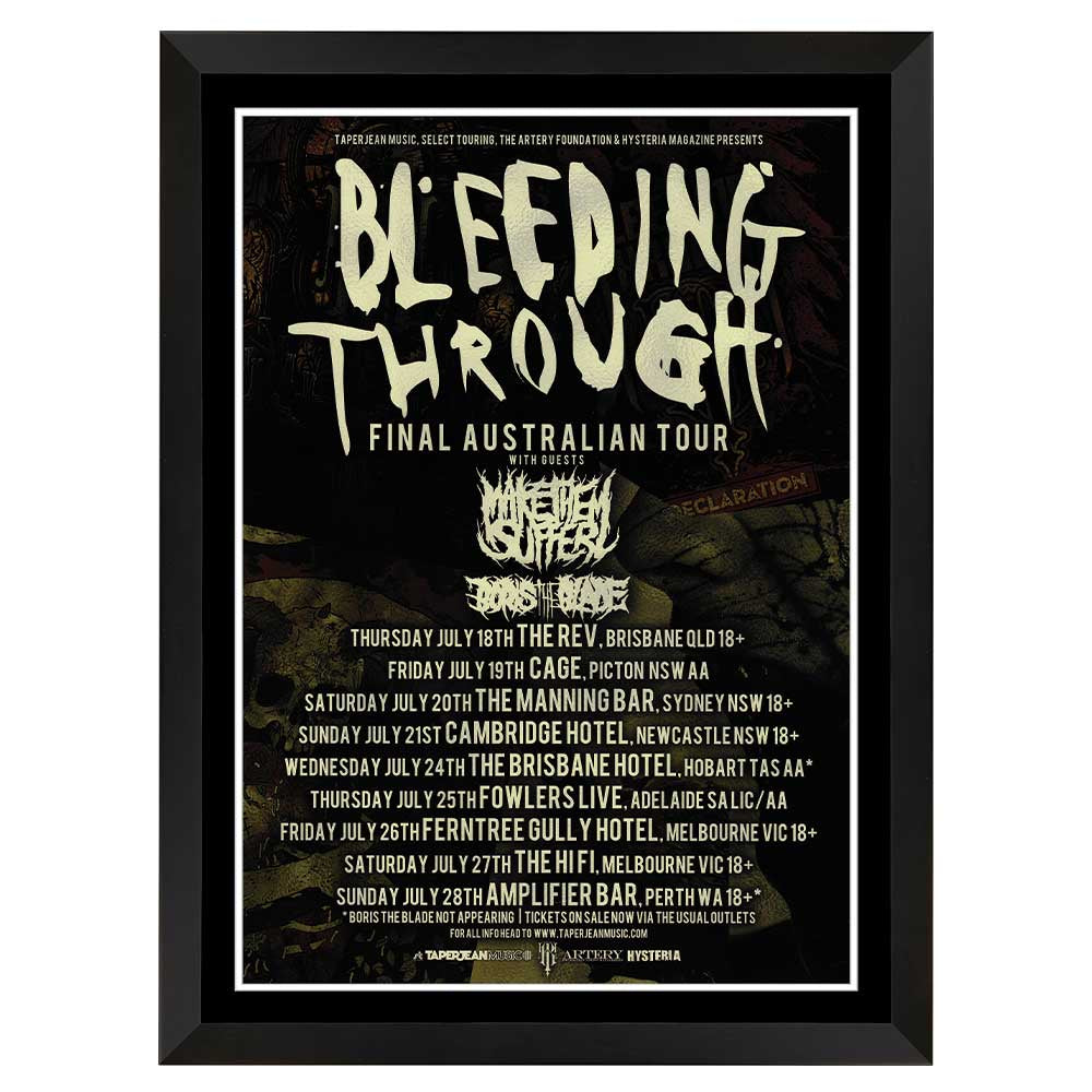 Bleeding Through Final Australian Tour Poster Framed – exclusivesignings