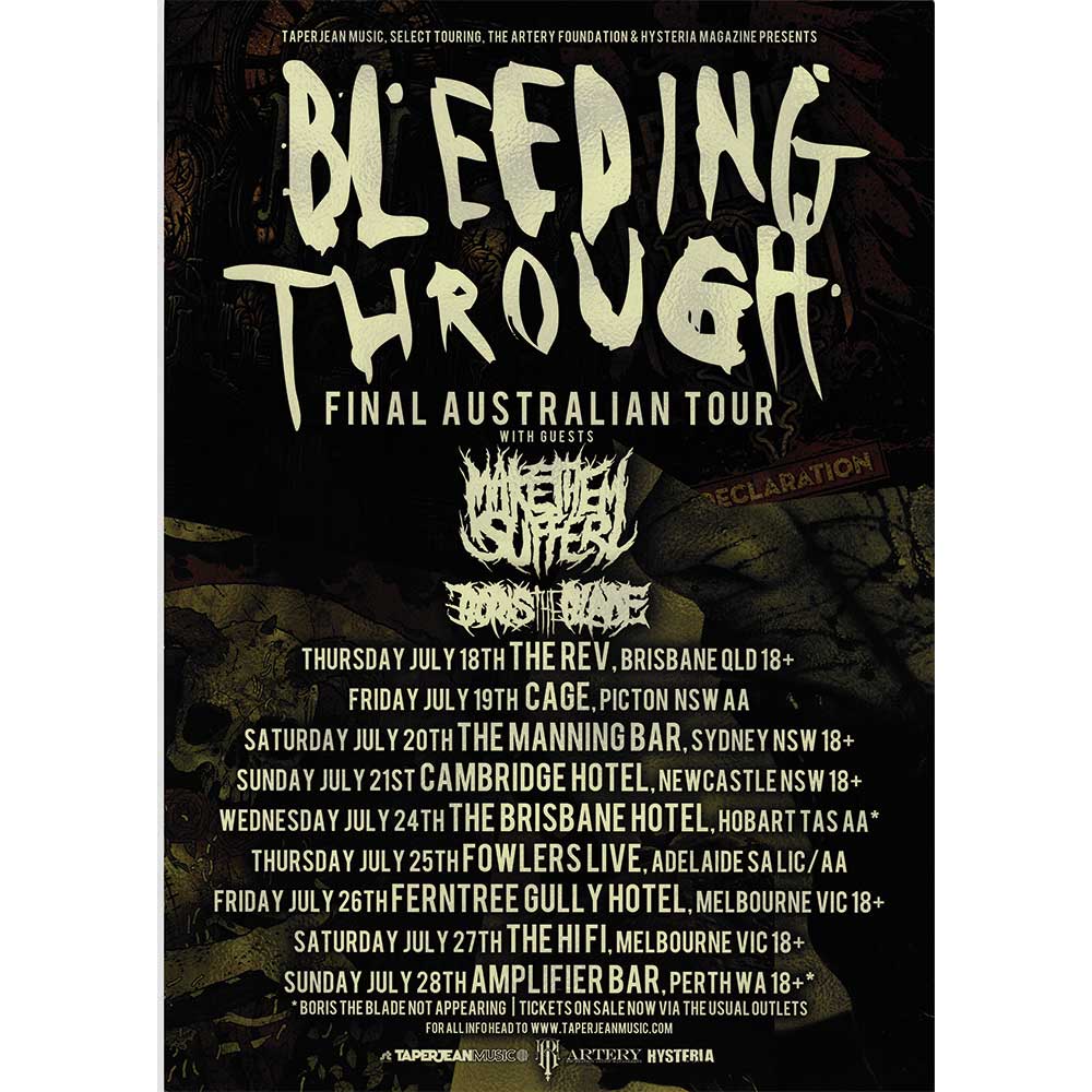 Bleeding Through Final Australian Tour Poster Unframed – exclusivesignings