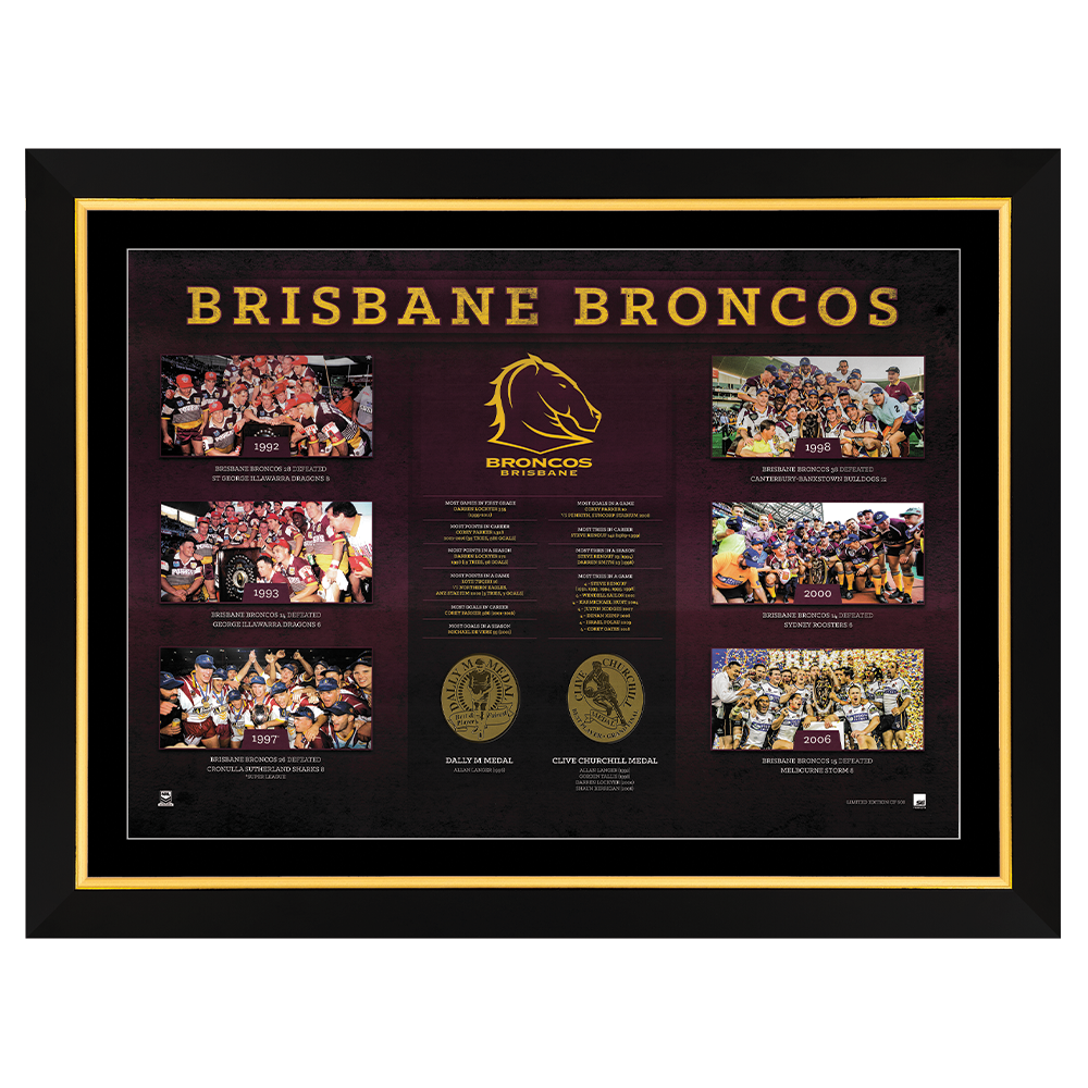 Brisbane Broncos Historical Series Print Framed – exclusivesignings