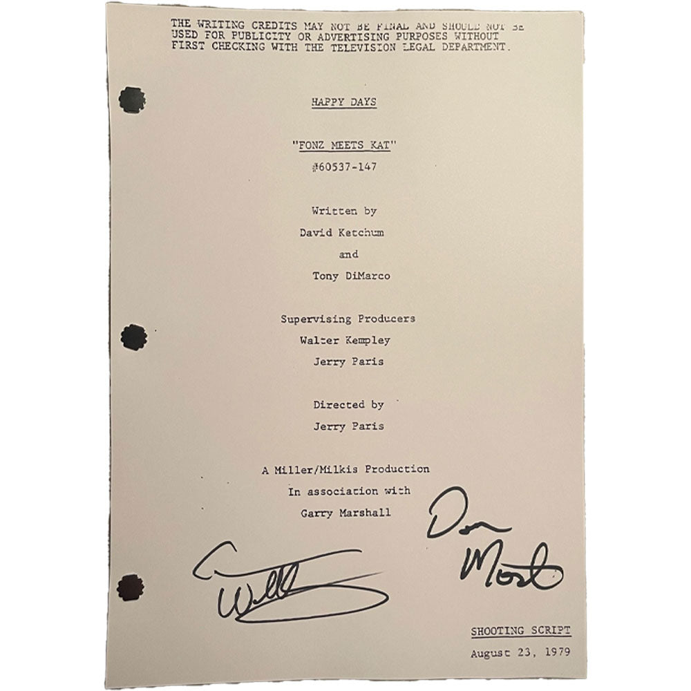 Don Most and Anson Williams Happy Days Fonzie Meets Kat Signed Script ...