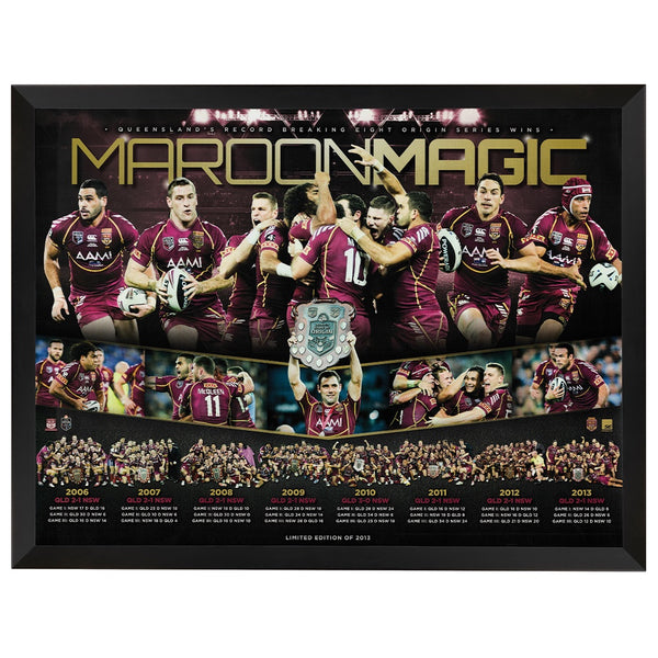Queensland Maroons State Of Origin Maroon Magic Sportsprint Framed ...