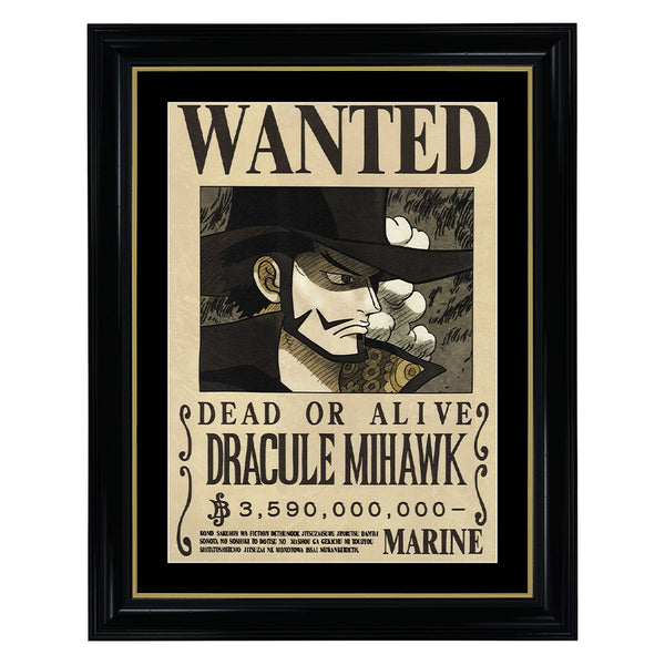 One Piece Dracule Mihawk Wanted Poster - Collectible Framed ...