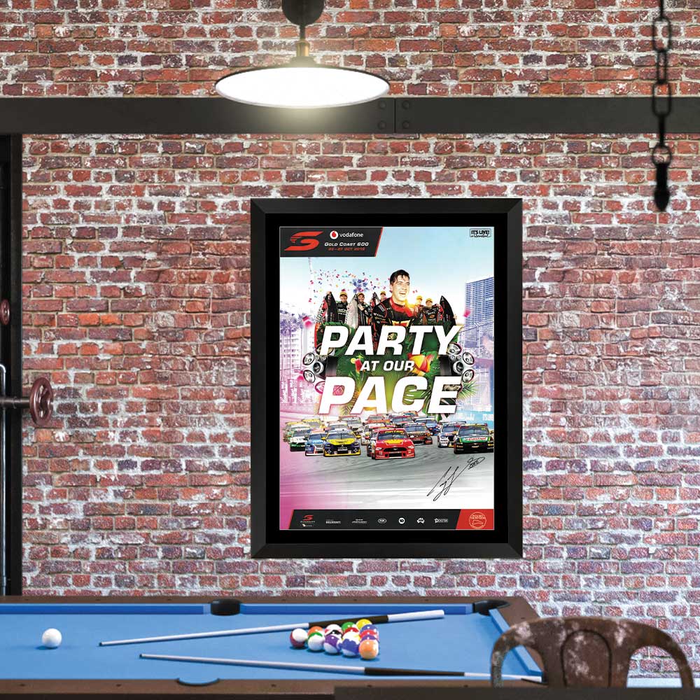 Party At Our Pace Signed Craig Lowndes Print Framed – exclusivesignings