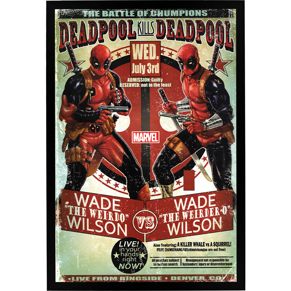 Marvel Comics - Deadpool Wade Vs Wade Poster Framed – exclusivesignings