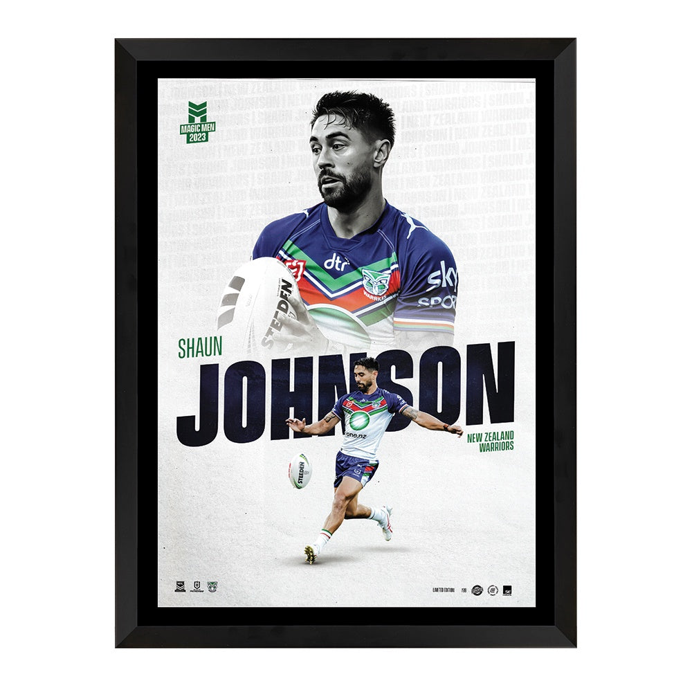 New Zealand Warriors Shaun Johnson Collectors Edition Print Framed – exclusivesignings