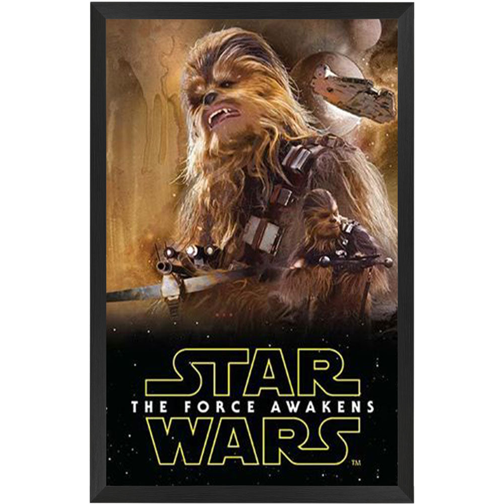 Chewbacca Star Wars The Force Awakens Poster Framed – exclusivesignings