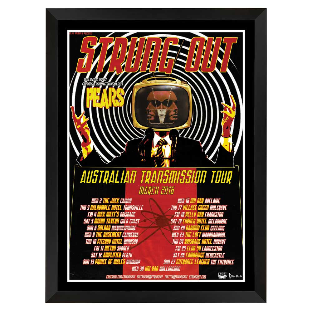 Strung Out Australian Transmission Tour Poster Framed – exclusivesignings