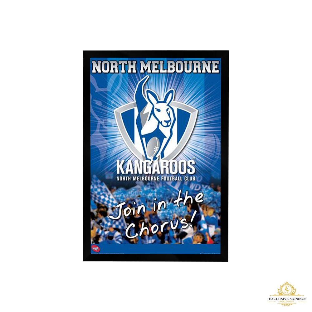 AFL North Melbourne Logo Poster Framed – exclusivesignings