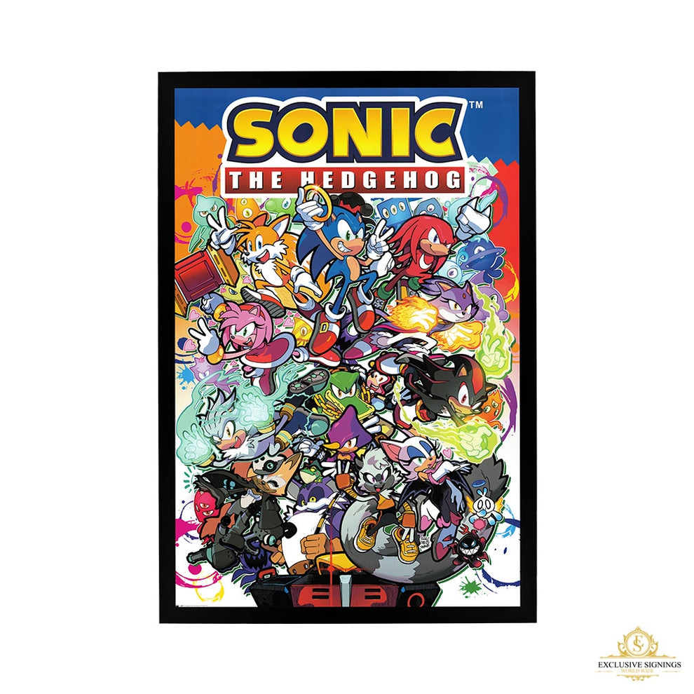 Sonic the Hedgehog - Sonic Comic Characters Poster Framed ...