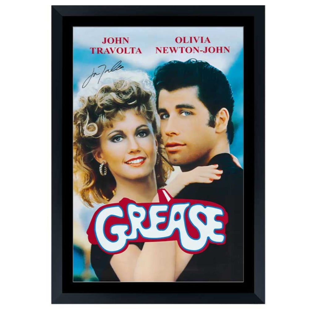 John Travolta Signed Grease Movie Poster Frame – exclusivesignings