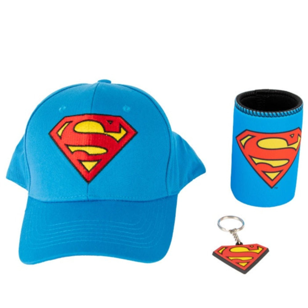 SUPERMAN CAP/COOLER/KEYRING PACK – exclusivesignings