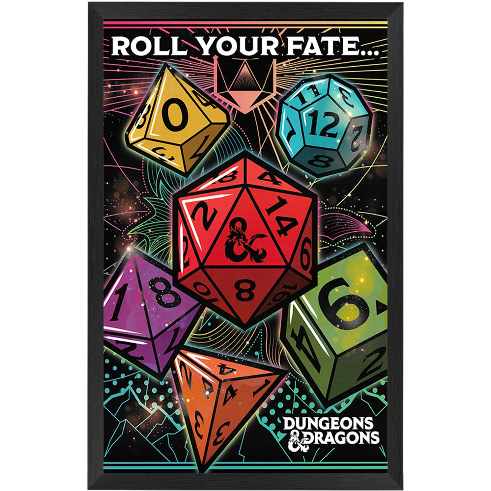 Dungeons & Dragons Roll Your Fate Poster Framed – exclusivesignings