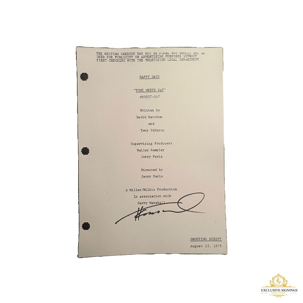 Henry Winkler Happy Days Fonzie Meets Kat Signed Script – exclusivesignings