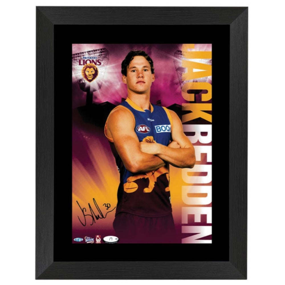 Jack Redden - Brisbane Lions Signed Framed Star Print – exclusivesignings