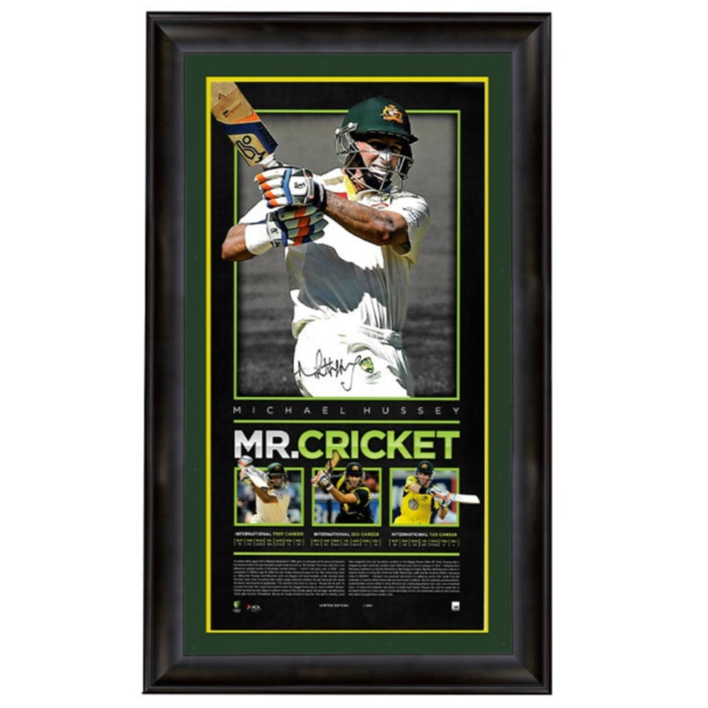 Michael Hussey Limited Edition Mr Cricket Print Framed – exclusivesignings