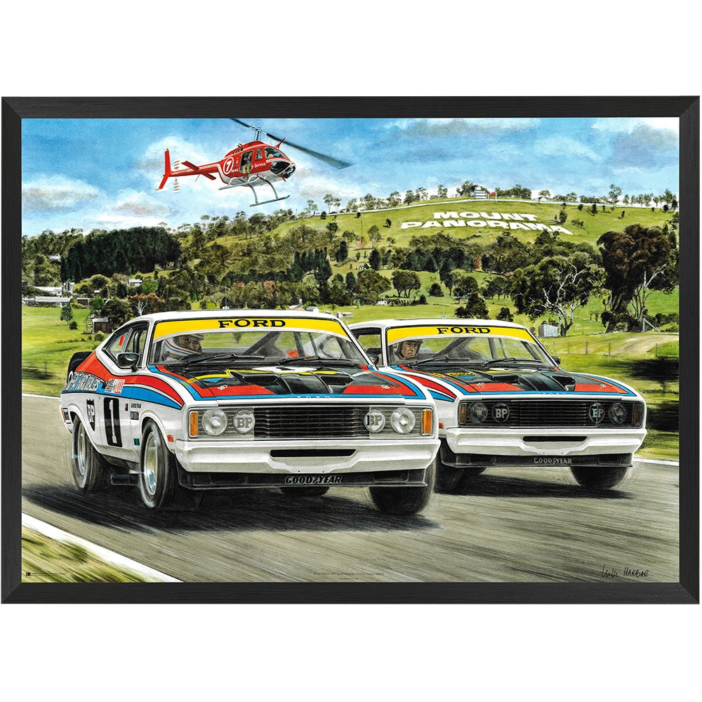 Mike Harbar Ford Bathurst 1977 Poster Framed – exclusivesignings