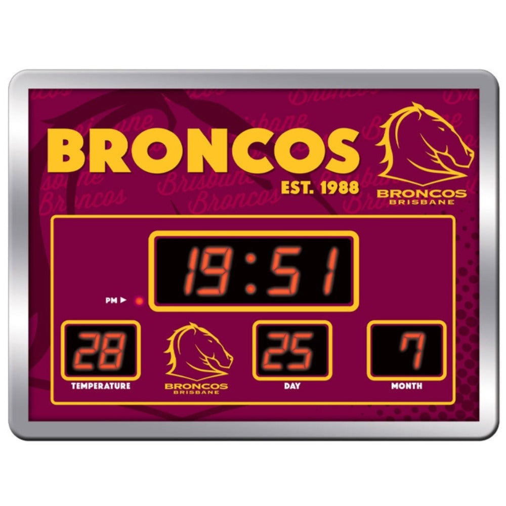 Broncos LED Scoreboard Clock | Official Brisbane Broncos Merchandise ...