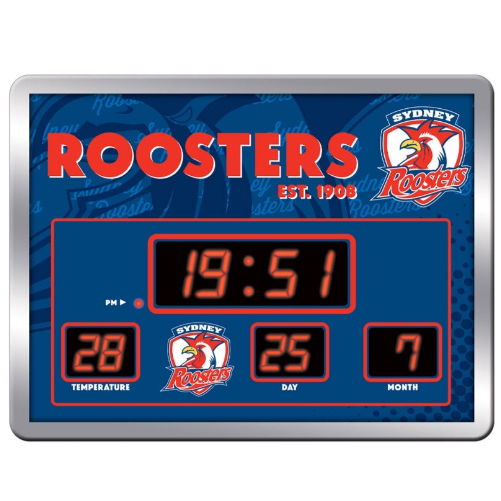 Roosters LED Scoreboard Clock – exclusivesignings