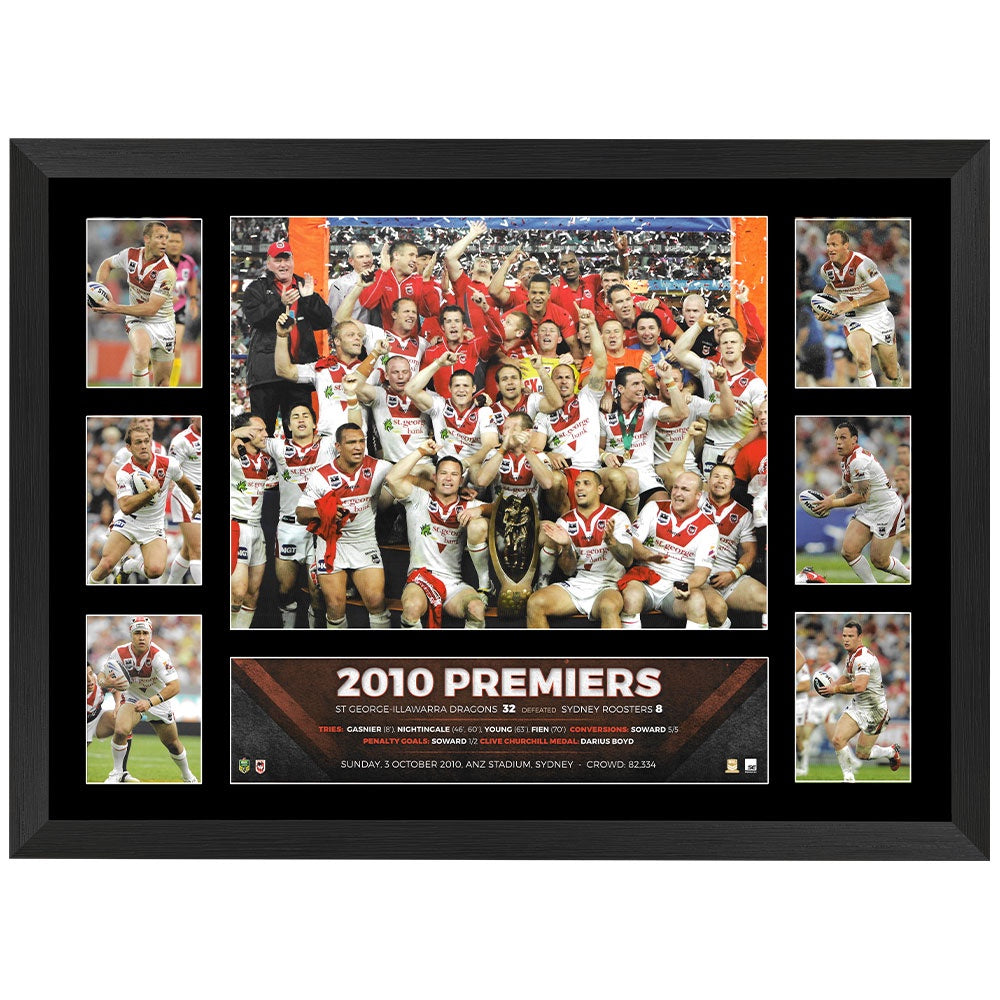 St George Dragons 2010 Premiers Tribute Print Framed – exclusivesignings