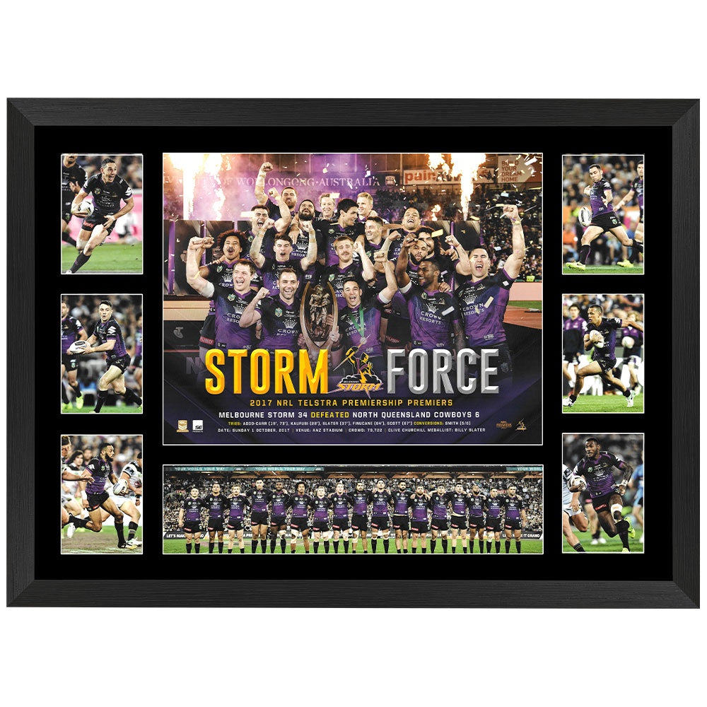 Melbourne Storm 2017 Storm Force Tribute Print Framed – exclusivesignings